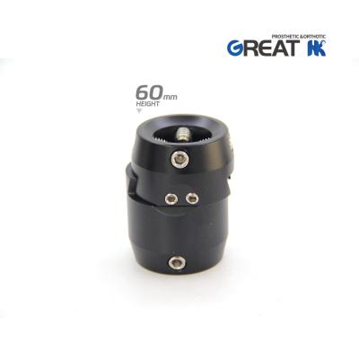 China Light Weight Aluminum Prosthetic Double Head Sliding Adaptor 60mm for sale