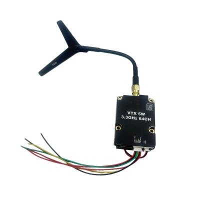 China Professional 3.3GHz 5W FPV VTX with Adjustable Output Power and Wide 3060–3500MHz Range for sale