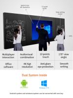 China 86 Inch 4K Smart Nano Blackboard with 10 Point IR Touch Panel for Interactive School Teaching for sale