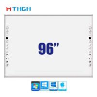 China 96 Inch Smart Interactive Whiteboard with 10 Point Touch and Tempered Glass Surface for Education and Conference for sale