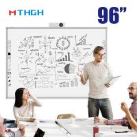 China 96 Inch Smart Interactive Whiteboard with 10 Point Touch and Tempered Glass Surface for Education and Conference for sale