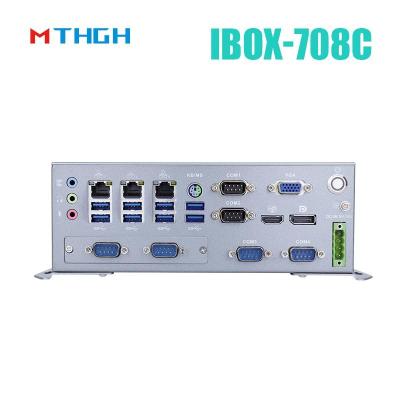 China IBOX-708C Fanless Industrial Mini PC with 8GB DDR4 and Intel Core i7 6700T Processor - 210x240x83.5mm Compact Design for sale