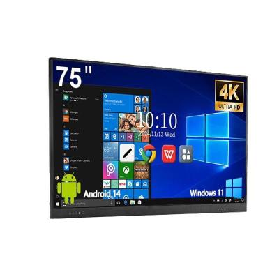 China 75 Inch 16 RAM 512G ROM Interactive Touch Screen Whiteboard with 4K Screen for School Classroom for sale