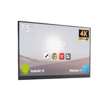 China 75 Inch 4K Resolution Interactive Touch Screen Whiteboard with Android 14.0 for Business Meetings for sale