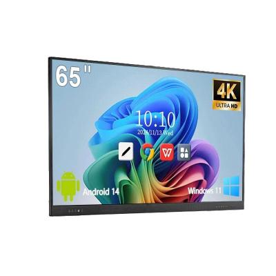 China 65 Inch 4K Resolution Interactive Touch Screen Whiteboard with 20 Points Touch for Collaborative Presentations for sale