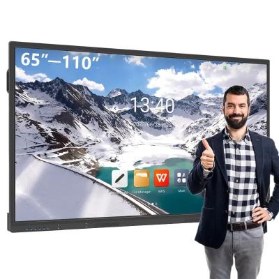 China 350 Cd/m2 Brightness Interactive Touch Screen Whiteboard with USB 2 Front Points and AC 100-240V 50/60Hz Voltage for Meeting Rooms for sale