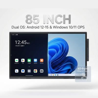 China 85-inch Interactive Touch Screen Whiteboard with 4K UHD Panel and Anti-Glare Surface for sale