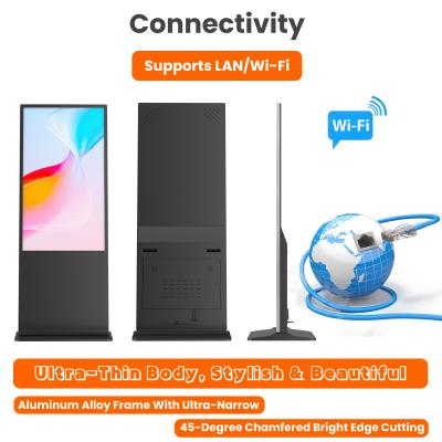 China 32~65inch Floor Standing Digital Signage with Tempered Glass Panel Protection and 16.7M Display Colors for Interactive Displays for sale