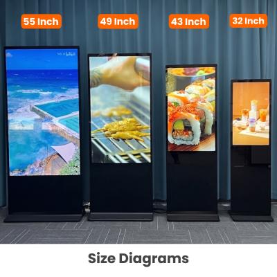 China Floor Standing Digital Signage with IP65 Protection and 178° Viewing Angle for 50000 Hours Life Time for sale