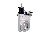 China Pneumatic Drive Vacuum Gate Valve Silver Gray Matte Finishing Surface for sale