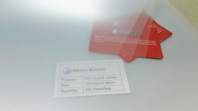 China PVC Coated Overlay 40-100 Micron Transparent Lamination Film for Digital Printing Cards for sale