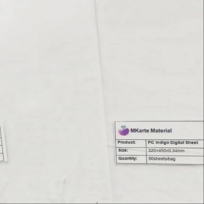 China White Polycarbonate Digital Print Plastic Sheet 0.2mm Matte Surface for PC Bank Card Production for sale