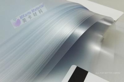 China 0.04-0.10mm Offset Printable PVC Coated Overlay Film High Adhesion for Smart Card Lamination for sale
