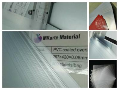 China Strong Adhesion PVC Overlay Film 0.05mm for ID Card Lamination Aging Resistant for sale