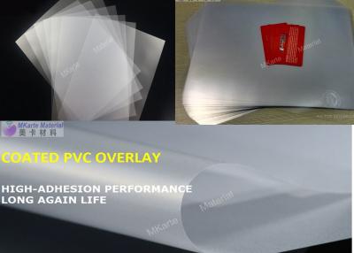 China 0.08mm PVC Coated Overlay Film with High-Stickiness Glue for Inkjet Printing Cards - 35MPa Tensile Strength for sale