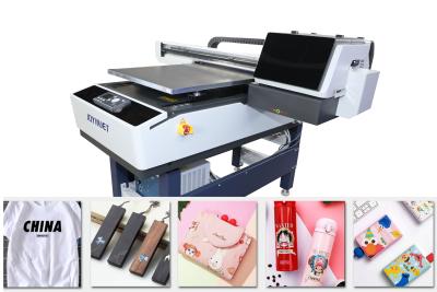 China CE EAC Certified Mini Flatbed UV Printer 60CM x 90CM with Crystal Marks Printing and Dual Ink System for sale