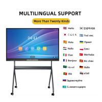 China 2025 Top Mobile Smart Board 4k Screen Interactive Flat Panel 75-inch Led Multi-touch Dual System Digital Display Whiteboard for sale