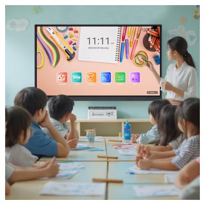 China Movable HD Interactive Electronic Smart Board Multi Points Touch Screen Whiteboard for Teaching for sale