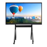 China Whale Screens Android Based Virtual Smart Board 110 Inch Smart Interactive Lcd Display Whiteboard Flat Panel With Mobile Stand for sale