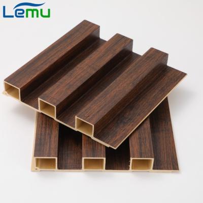 China Mall Slat Interiored Nano PVC Wood Effect Indoor Fluted Wall Panel for Wall Decoration for sale