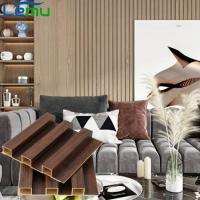 China Mall Slat Interiored Nano PVC Wood Effect Indoor Fluted Wall Panel for Wall Decoration for sale