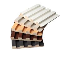 China 3D Insulated Slat Wood WPC Wall Panel Brushed Surface for Indoor Interior Decoration for sale
