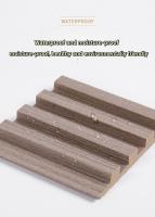 China 3D Insulated Slat Wood WPC Wall Panel Brushed Surface for Indoor Interior Decoration for sale