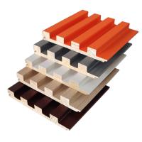 China 3D Insulated Slat Wood WPC Wall Panel Brushed Surface for Indoor Interior Decoration for sale