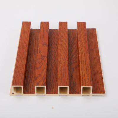 China Scene Display WPC Laminated Fluted Flat Wall Panel for Indoor Interior Decoration for sale