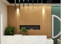 China Scene Display WPC Laminated Fluted Flat Wall Panel for Indoor Interior Decoration for sale