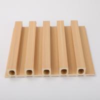 China Indoor Fluted Wall Panel with Slat Interiored Nano PVC Wood Effect Mall Damask Pattern for sale