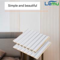 China Fluted WPC Wall Panel Eco-friendly and Waterproof 3D Insulated Slat Wood for Indoor Interiors for sale