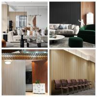 China Slat Interiored Nano PVC Wood Effect Indoor Fluted Wall Panel for Household Decoration for sale