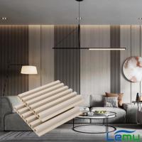 China Wall Stickers for Home Decor PVC Bamboo Slat Interiored Nano Wood Effect Fluted Panel for sale