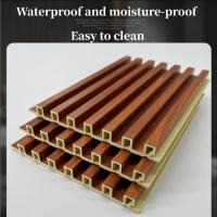 China Wall Stickers for Home Decor PVC Bamboo Slat Interiored Nano Wood Effect Fluted Panel for sale