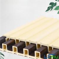 China Wall Stickers for Home Decor PVC Bamboo Slat Interiored Nano Wood Effect Fluted Panel for sale