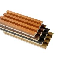 China 3D Insulated Slat Wood Indoor Interior PVC Decorate WPC Wall Panel for Modern Design for sale