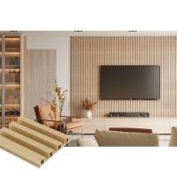 China Protective 3D Insulated Slat Wood Indoor Interior PVC Decorate WPC Wall Panel for Gym for sale