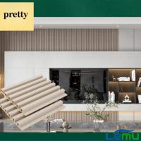 China Moisture Proof Slat Interiored Nano PVC Wood Effect Indoor Fluted Wall Panel for sale