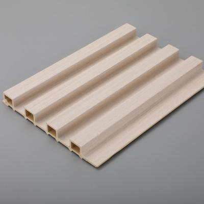 China Modern Simplicity ISO Certified WPC Laminated Fluted Flat Wall Panel for Indoor Fence for sale