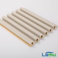 China Modern Simplicity ISO Certified WPC Laminated Fluted Flat Wall Panel for Indoor Fence for sale
