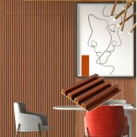 China Home or Mall Fluted Indoor 3D Slat WPC Wall with Nano Effect Wood Grain Decoration for sale