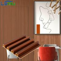 China Home or Mall Fluted Indoor 3D Slat WPC Wall with Nano Effect Wood Grain Decoration for sale