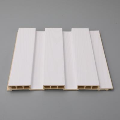 China Laminated Fluted Flat Wall Solid Panel WPC Panels for Indoor Interior Decoration for sale