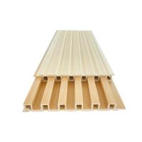 China Modern Fluted 3D Slat Interior Wood Grain PVC WPC Wall Panel for Waterproof Decoration for sale