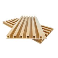 China 3d Slat Interiored Nano Effect Wood Grain Pvc Wpc Wall Panels For Mall Interior for sale