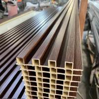 China Modern Simplicity Fluted 3d Slat Interior Wood Grain PVC WPC Wall Panel 2.9m Length for sale