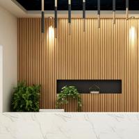 China 3D Surface WPC Insulated Slat Wood PVC Decorate Wall Panel for Interior Refurbishment for sale