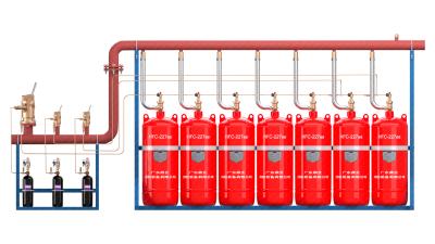 China Lnternal Storage Pressure FM200 Gas Fire Extinguishing System QMQ4.2/100N for sale