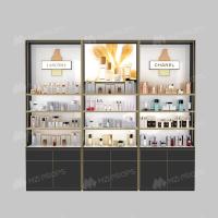 China DYaS-VK-3 Skincare Display Cabinet with 40mm Acrylic Lightbox and Gold Edging for sale